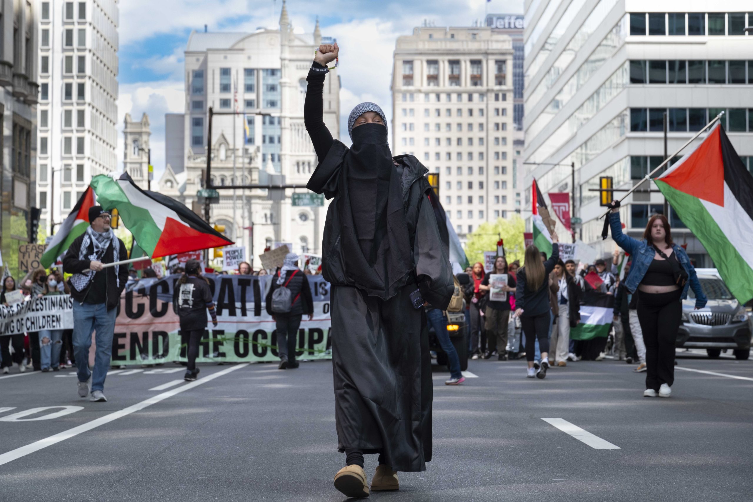 “Students united will never be defeated”: Temple SJP leads march ...