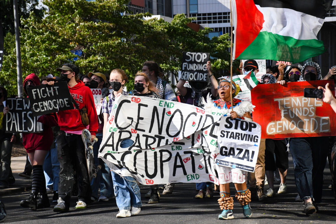 Temple Action Solidarity Coalition marches for Palestine and other ...