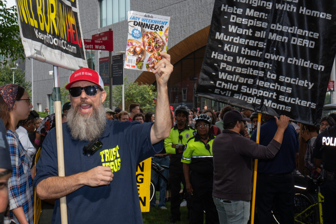 Students clash with inflammatory demonstration outside Pride ...