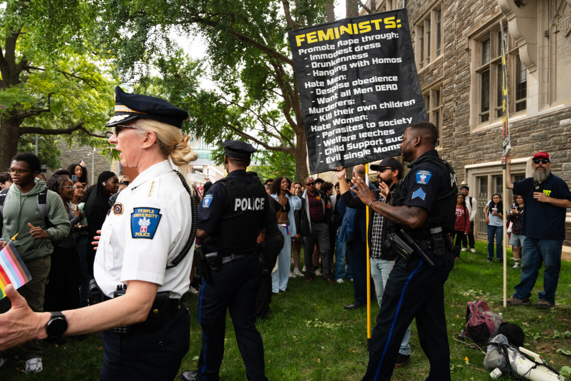 Students clash with inflammatory demonstration outside Pride ...
