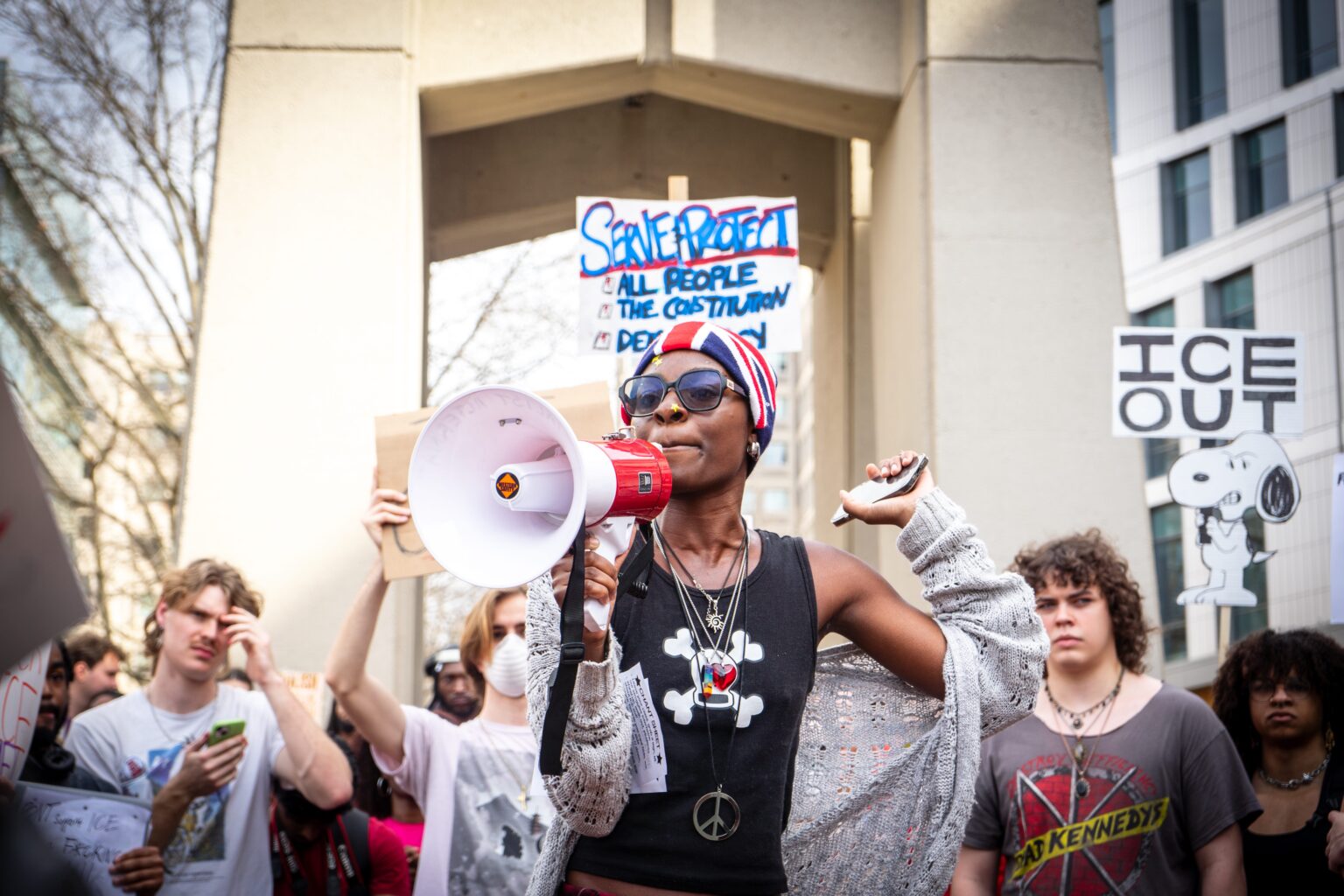“We’re all under attack:” Hundreds protest ICE at Bell Tower | The ...