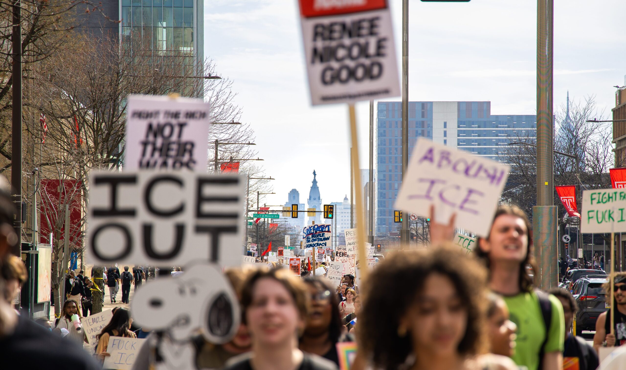 “We’re all under attack:” Hundreds protest ICE at Bell Tower | The ...